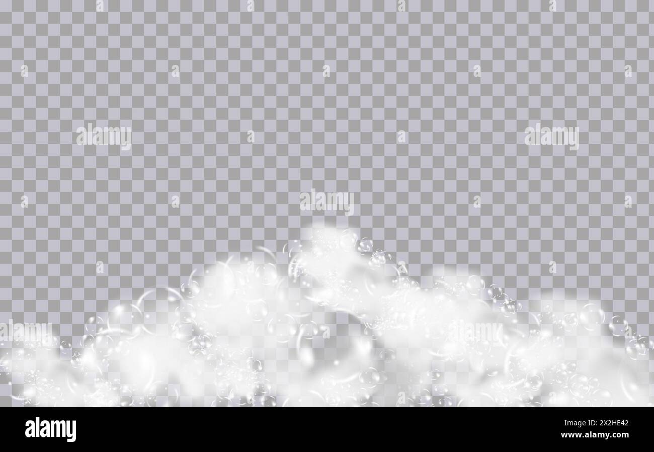 Sparkling shampoo and bath lather vector illustration.Bath foam ...