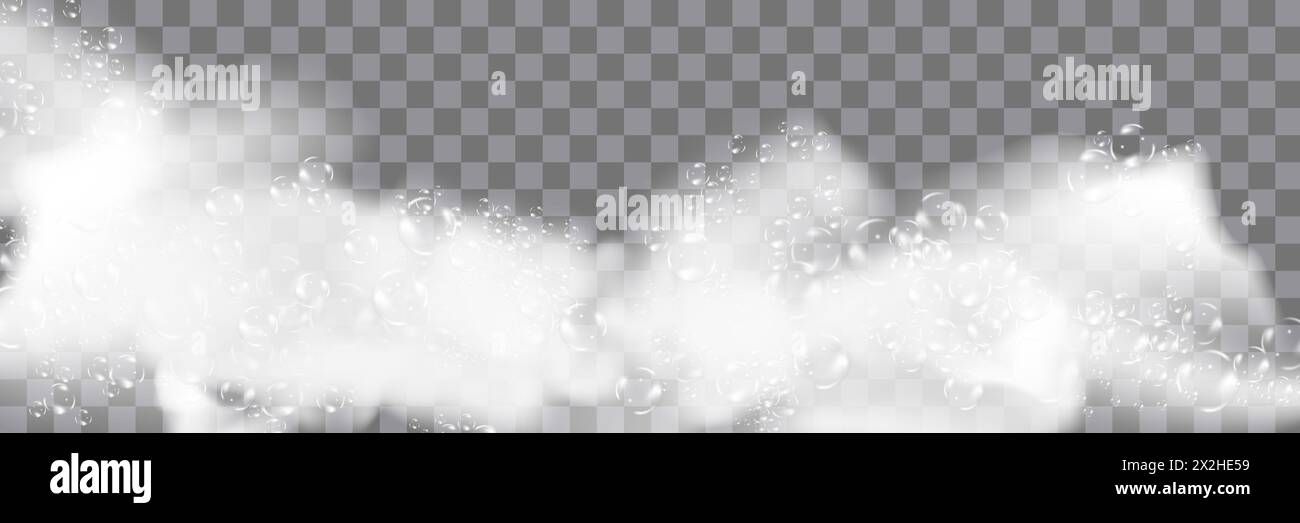 Sparkling shampoo and bath lather vector illustration.Bath foam ...