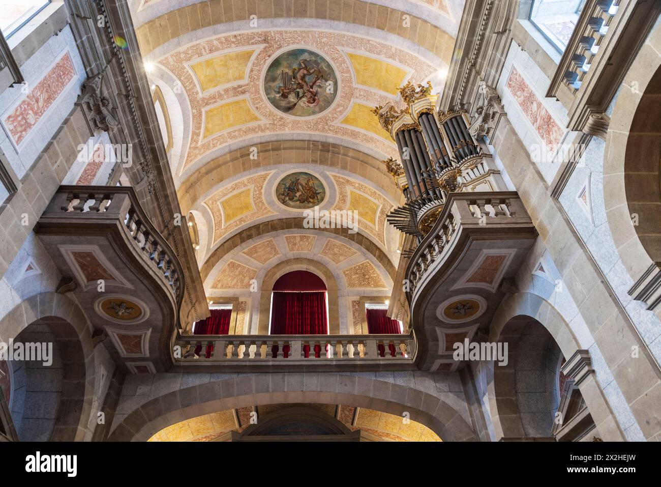 Pipe organ in the interior of the Sanctuary of Bom Jesus do Monte ...