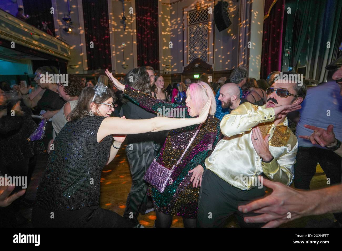 Party goers at a disco at Islington Assembly Hall. Photo date: Saturday ...