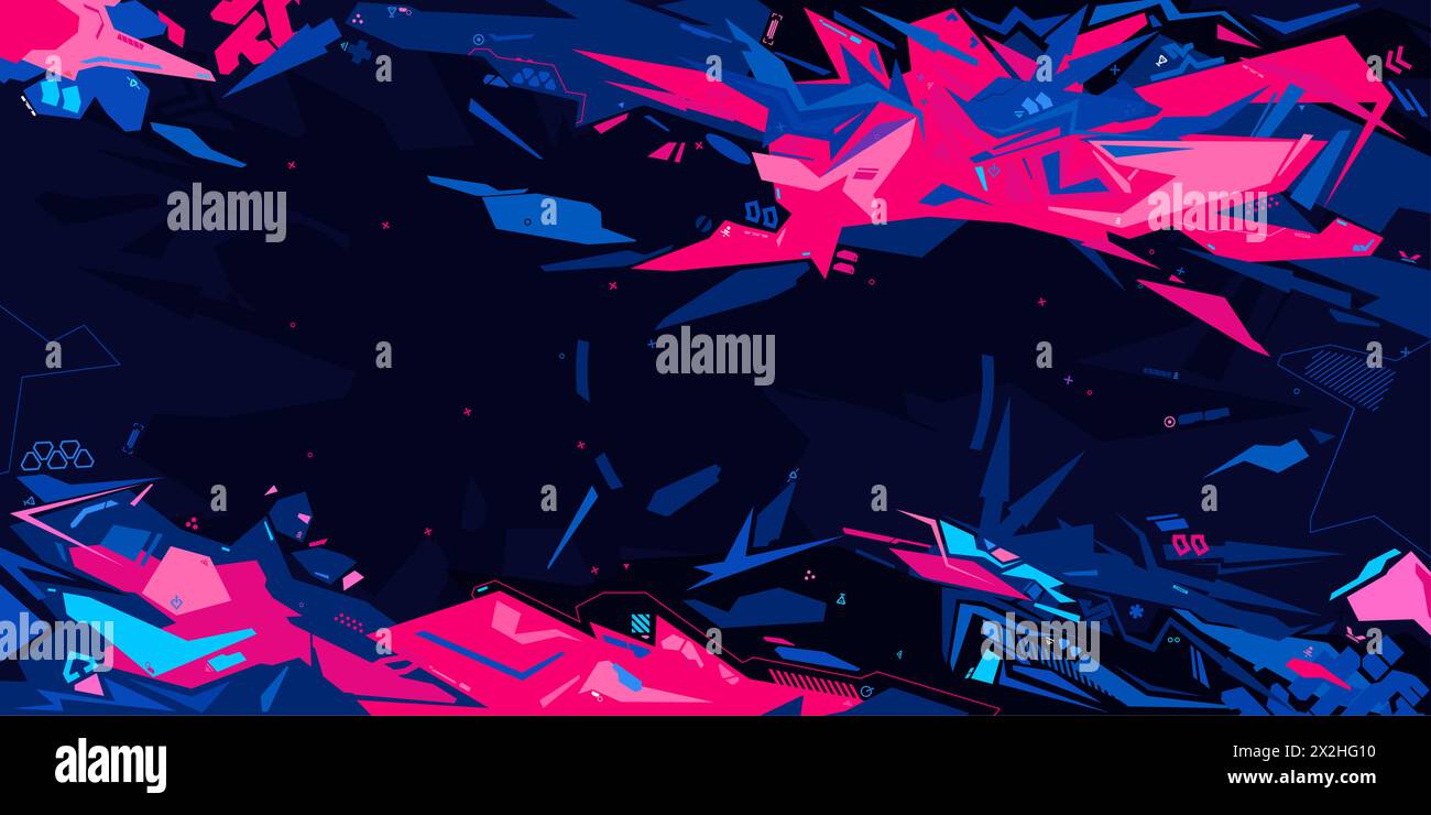 Cool Trendy Cyber Abstract Urban Street Art Graffiti Style Vector ...