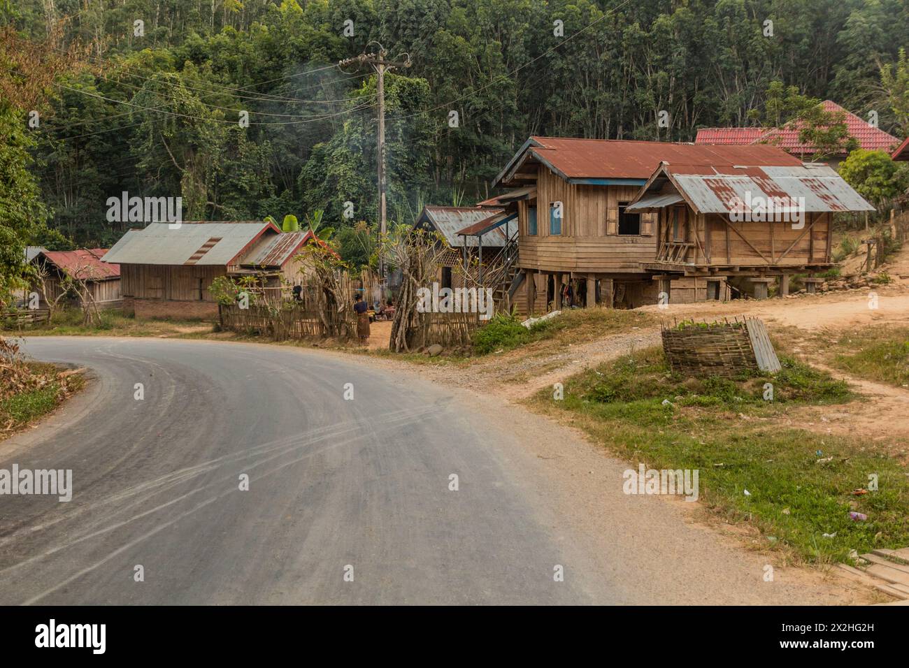 Roadside village near Luang Namtha, Laos Stock Photo - Alamy