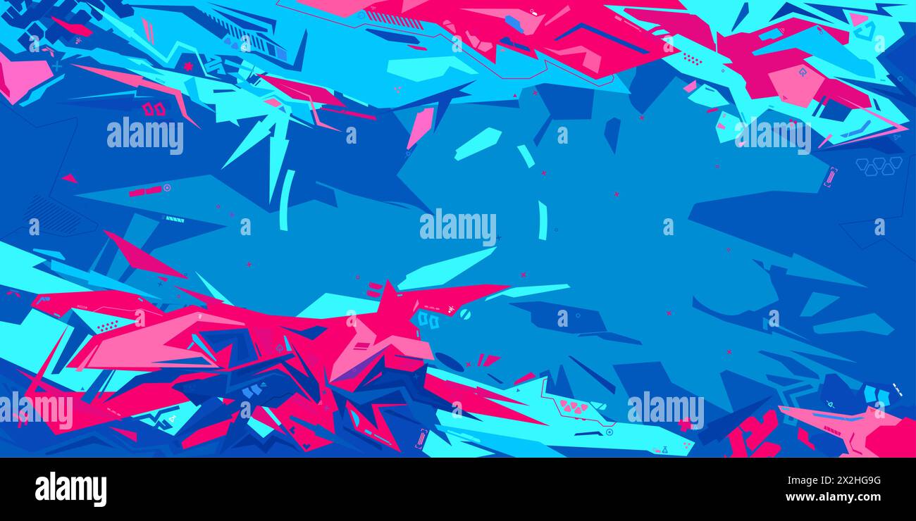 Cool Trendy Cyber Abstract Urban Street Art Graffiti Style Vector ...