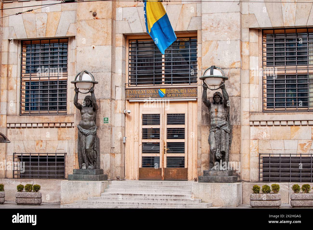 15 March 2024, Sarajevo, Bosnia and Herzegovina: central bank building ...