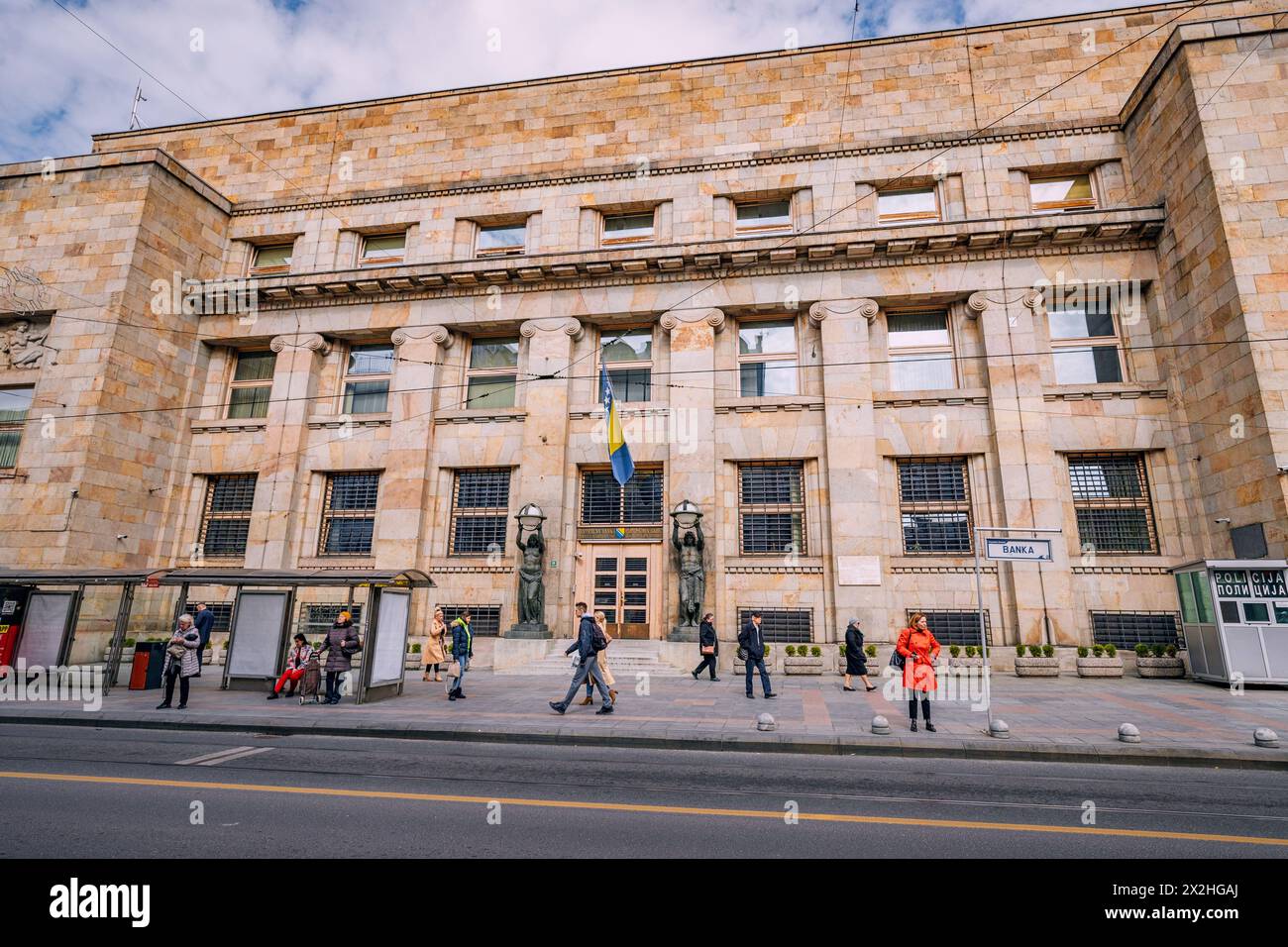 15 March 2024, Sarajevo, Bosnia and Herzegovina: central bank building ...