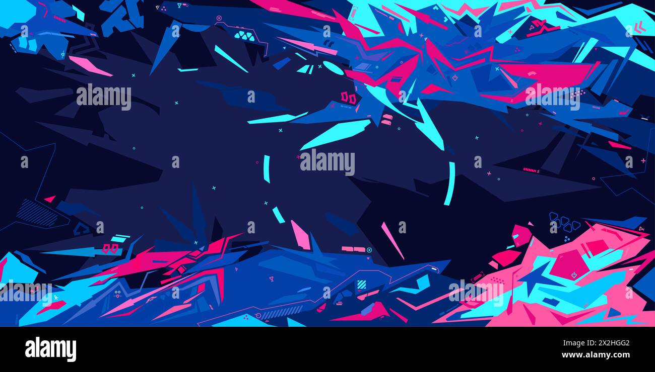 Cool Trendy Cyber Abstract Urban Street Art Graffiti Style Vector ...