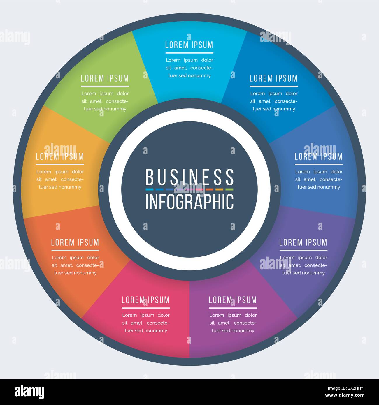 Infographic colorful design 9 Steps, objects, elements or options ...