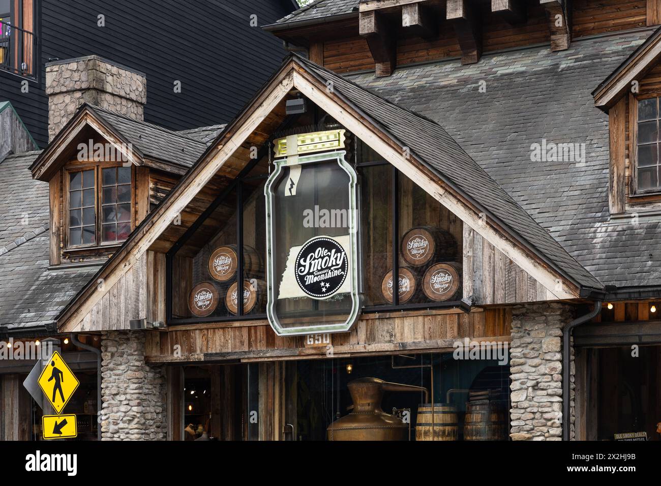 Ole Smoky Distillery "The Barrelhouse" in downtown Gatlinburg features ...
