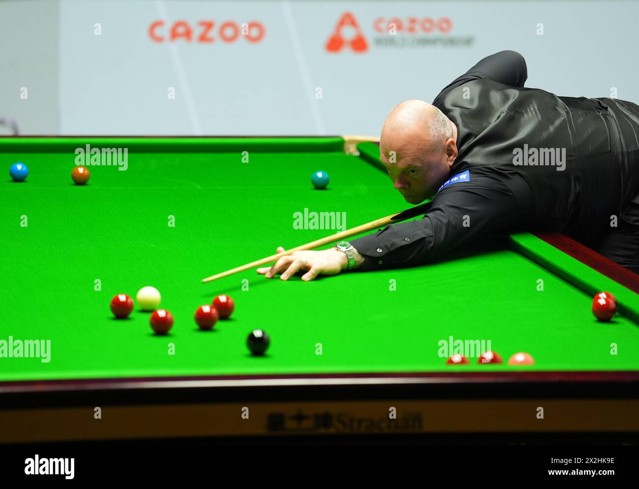 Stuart Bingham in action against Gary Wilson (not pictured) on day ...