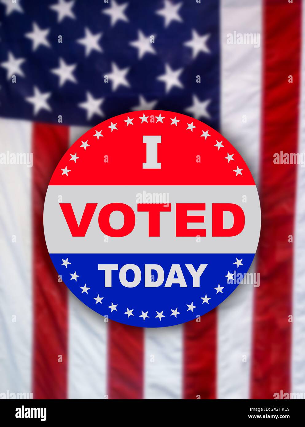 Today I voted on a background American flag Stock Photo - Alamy