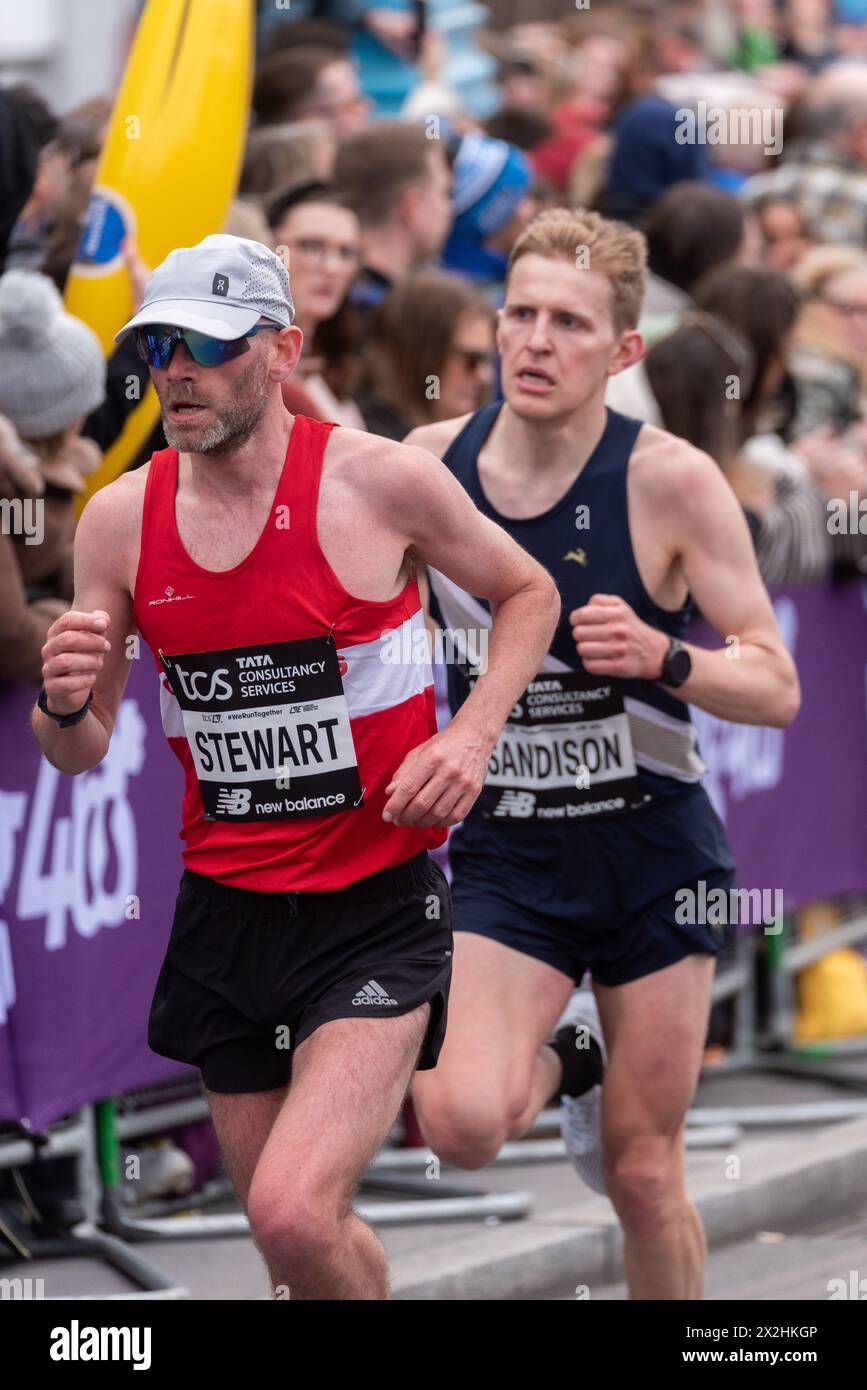 Fraser Stewart & Charlie Sandison competing in the TCS London Marathon ...