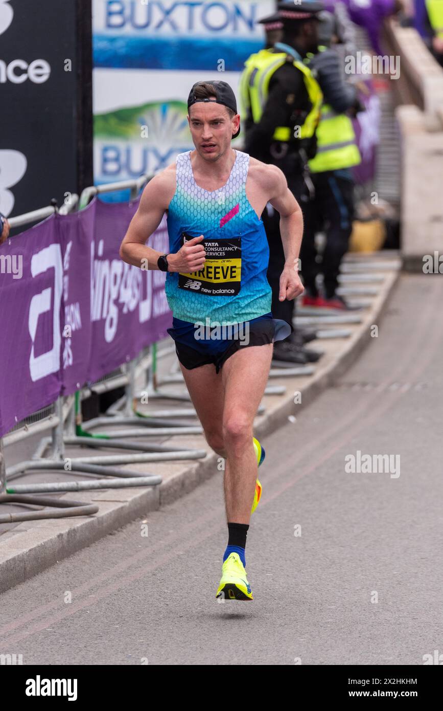 Norman Shreeve competing in the TCS London Marathon 2024 passing ...