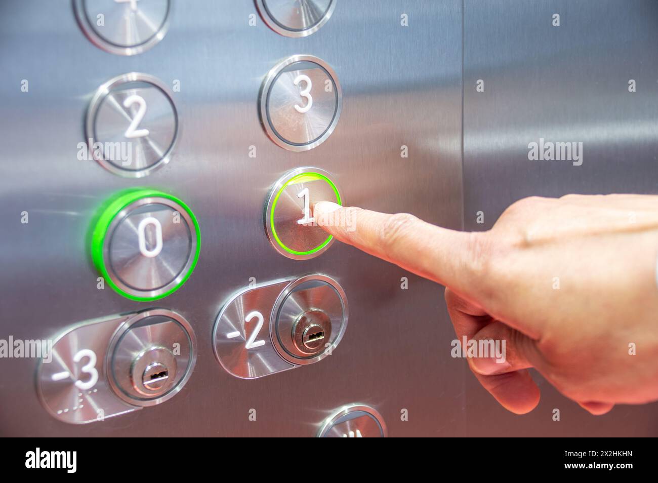 Button in the elevator hi-res stock photography and images - Alamy