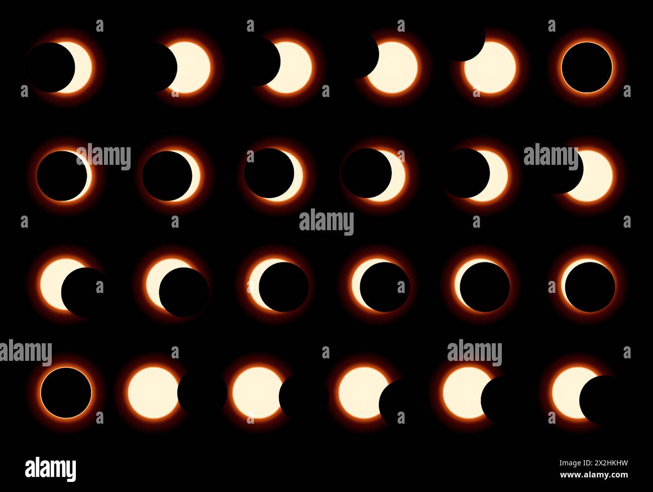 Different phases of solar and lunar eclipse . Vector Stock Vector Image ...