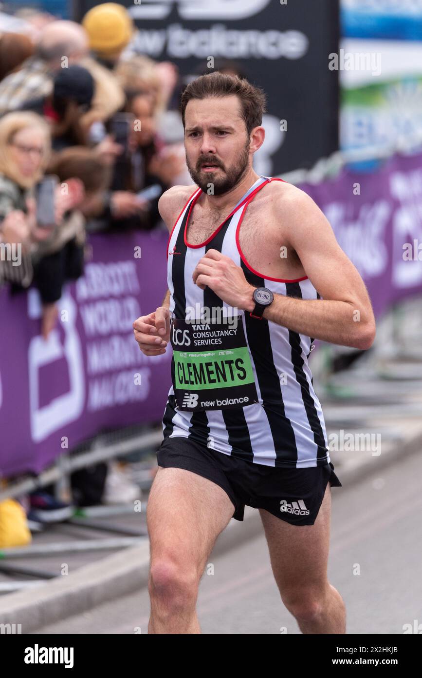 Kieran Clements competing in the TCS London Marathon 2024 passing ...
