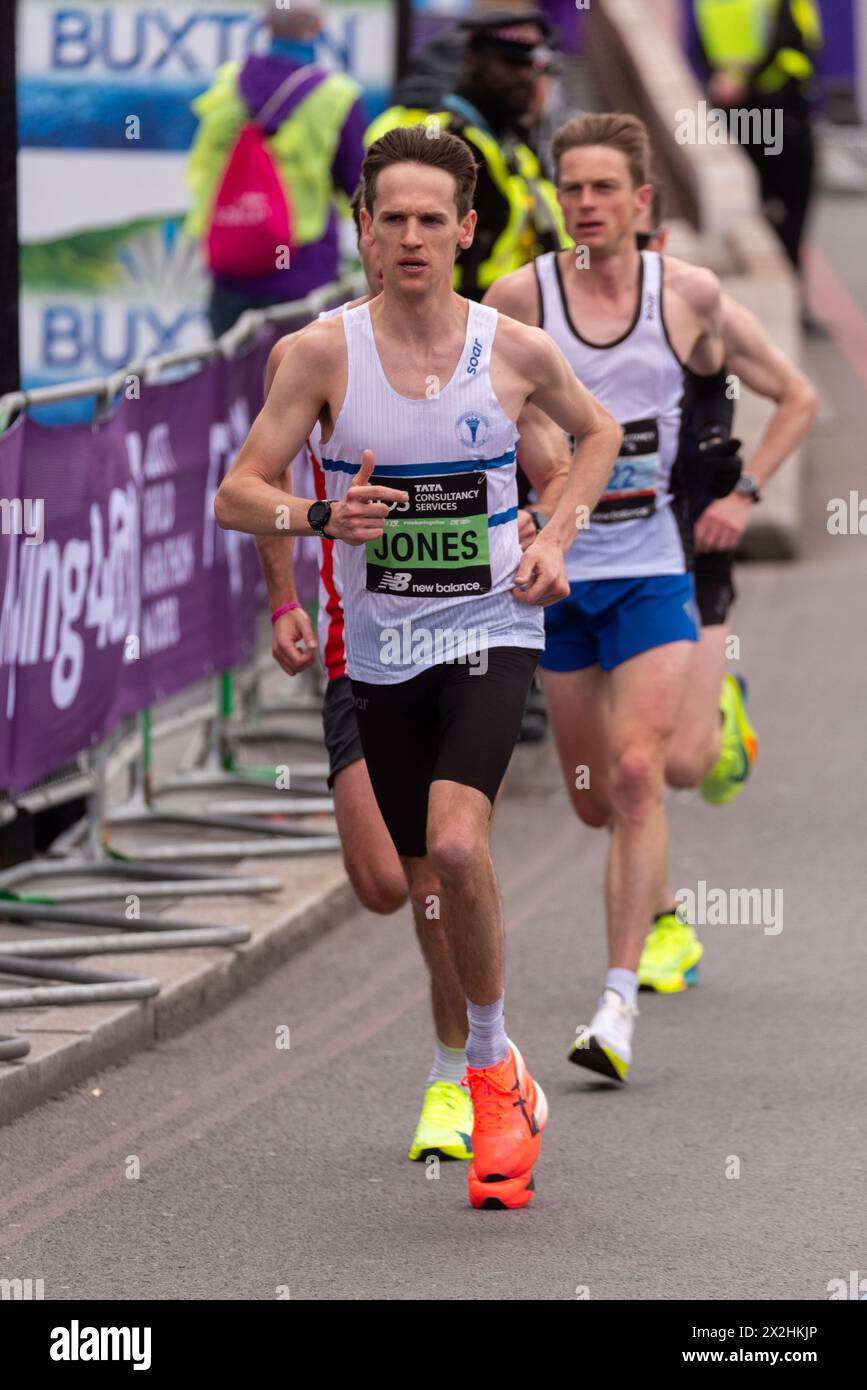 Dominic Jones competing in the TCS London Marathon 2024 passing through ...