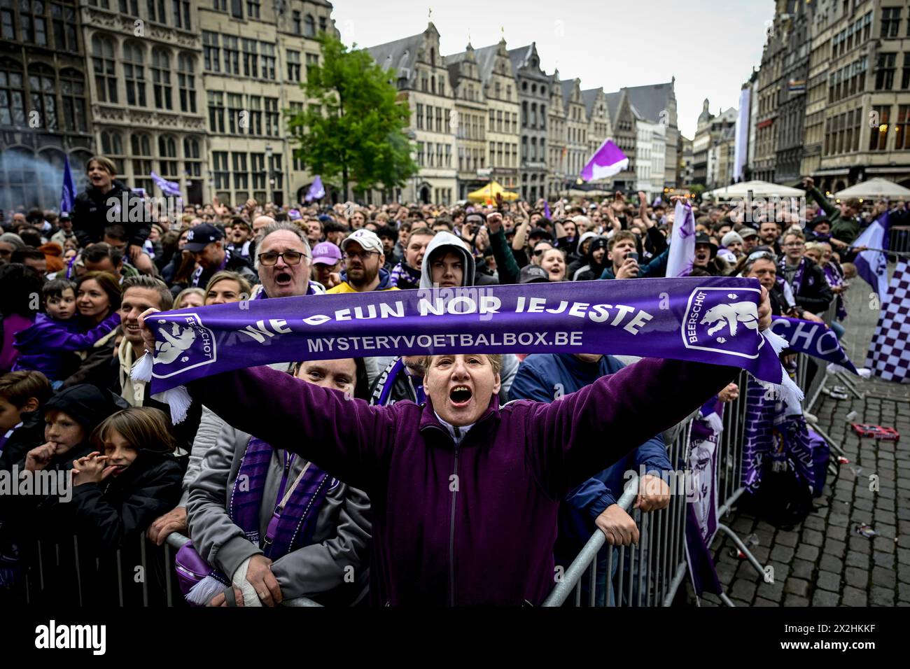Antwerp, Belgium. 22nd Apr, 2024. Beerschot's fans pictured during ...
