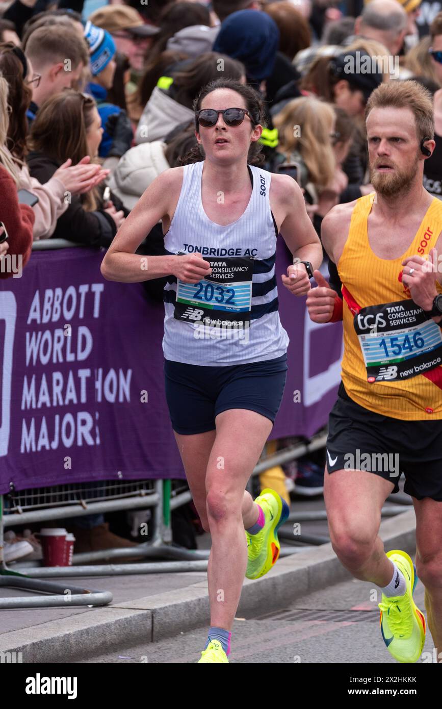 Verity Hopkins competing in the TCS London Marathon 2024 passing ...