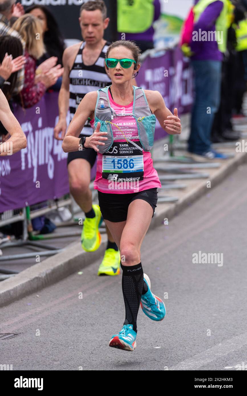 Jemima Farley competing in the TCS London Marathon 2024 passing through ...
