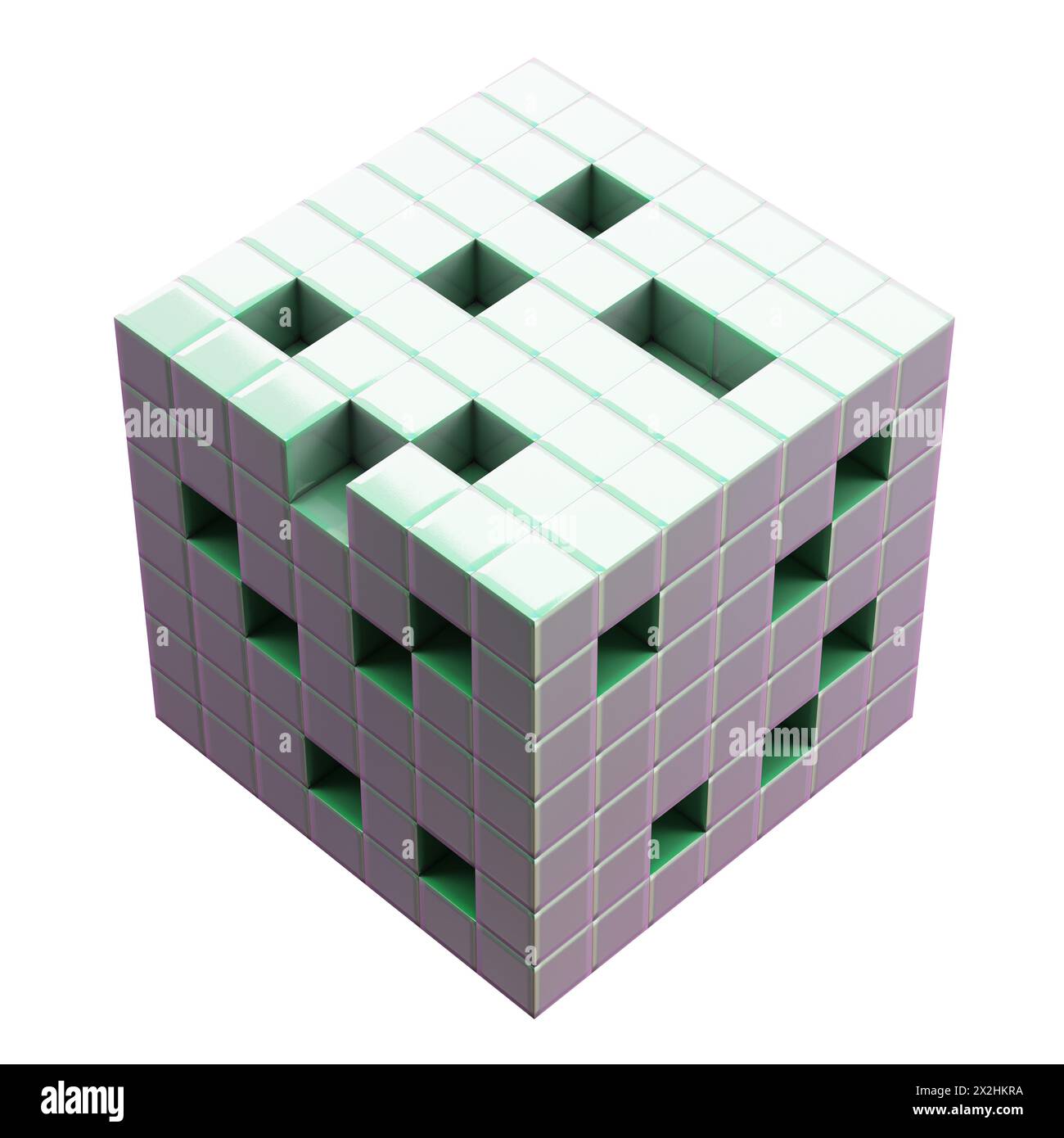 Abstract Cube Structure Isolated On White Background 3d Rendering