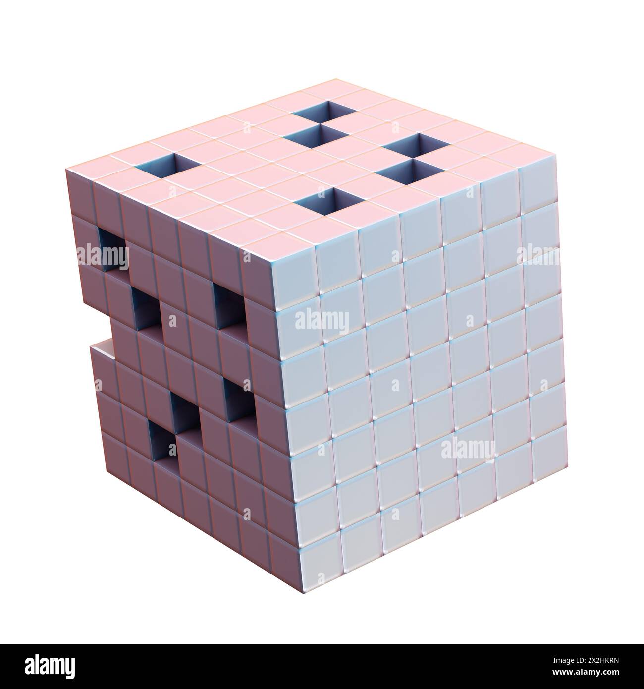 Abstract Cube Structure Isolated On White Background 3d Rendering