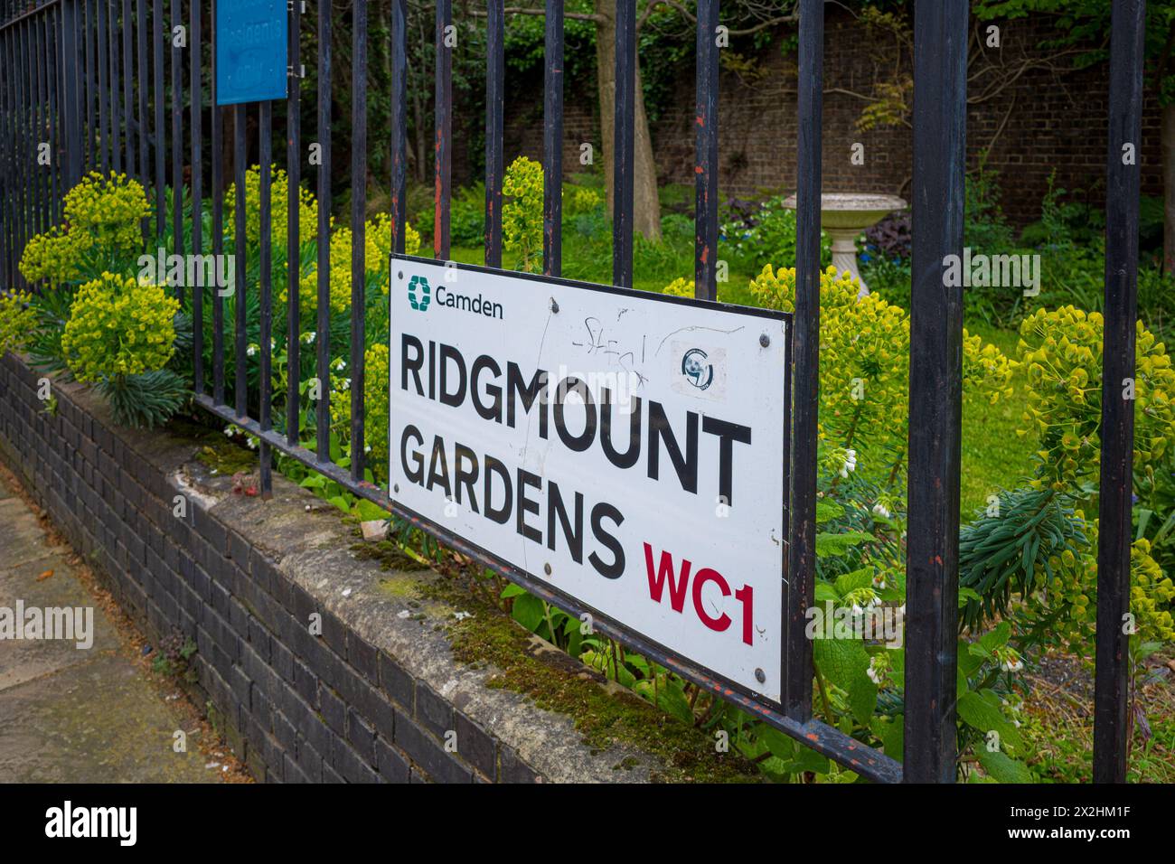 Ridgemount Gardens Bloomsbury London - a long narrow private garden ...