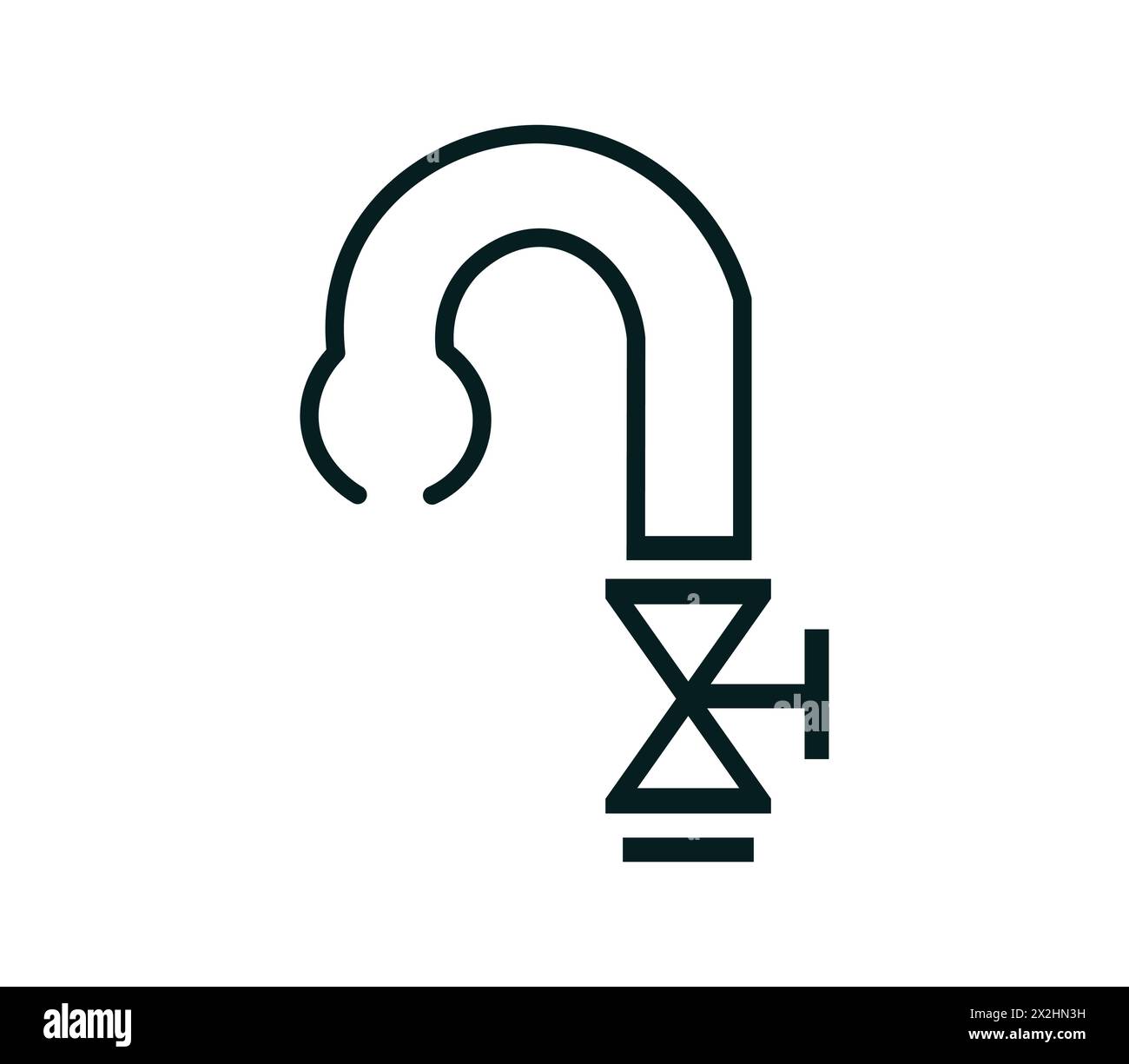 Saliva ejector with hand-controlled valve symbol. Vector illustration ...