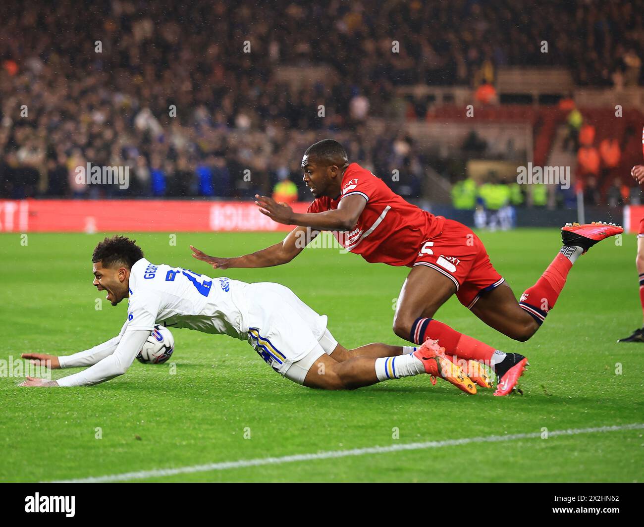 Middlesbrough, UK. 22nd Apr, 2024. Georginio Rutter of Leeds United is ...