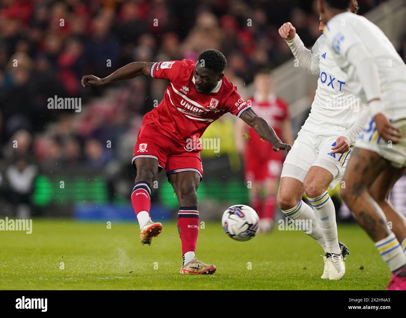 Middlesbrough's Emmanuel Latte Lath scores their side's second goal of ...
