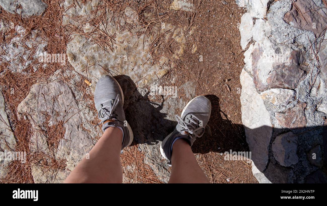 Feet on pavement overhead hi-res stock photography and images - Alamy