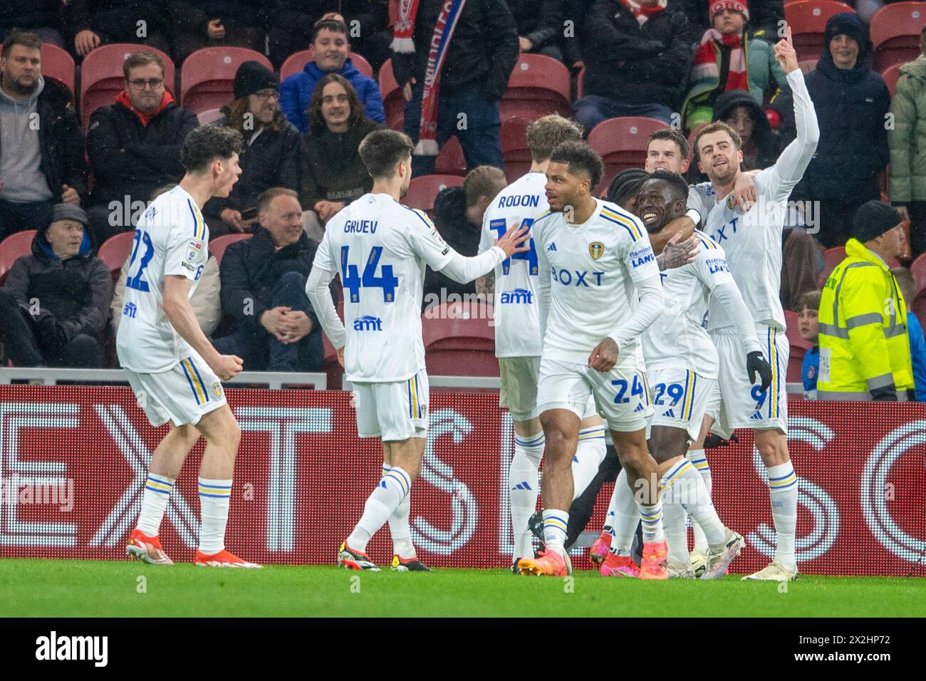 Riverside Stadium, Middlesbrough on Monday 22nd April 2024. Leeds ...