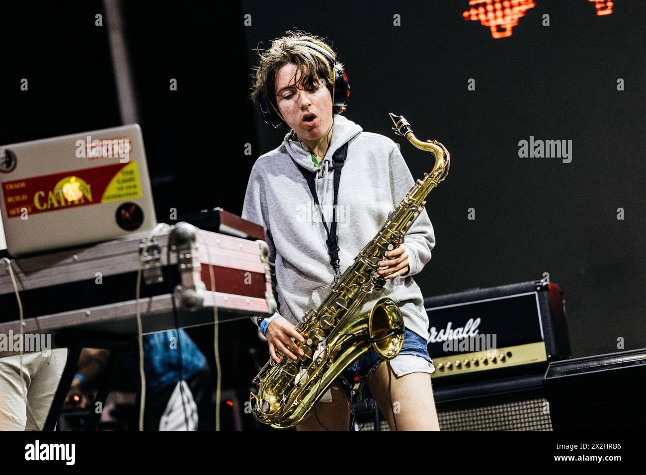Fat Dog perform at the British Music Embassy during SXSW 2024 in Austin ...