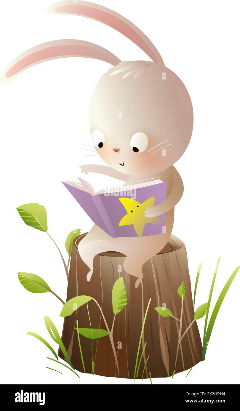 Cute little bunny reading hi-res stock photography and images - Alamy