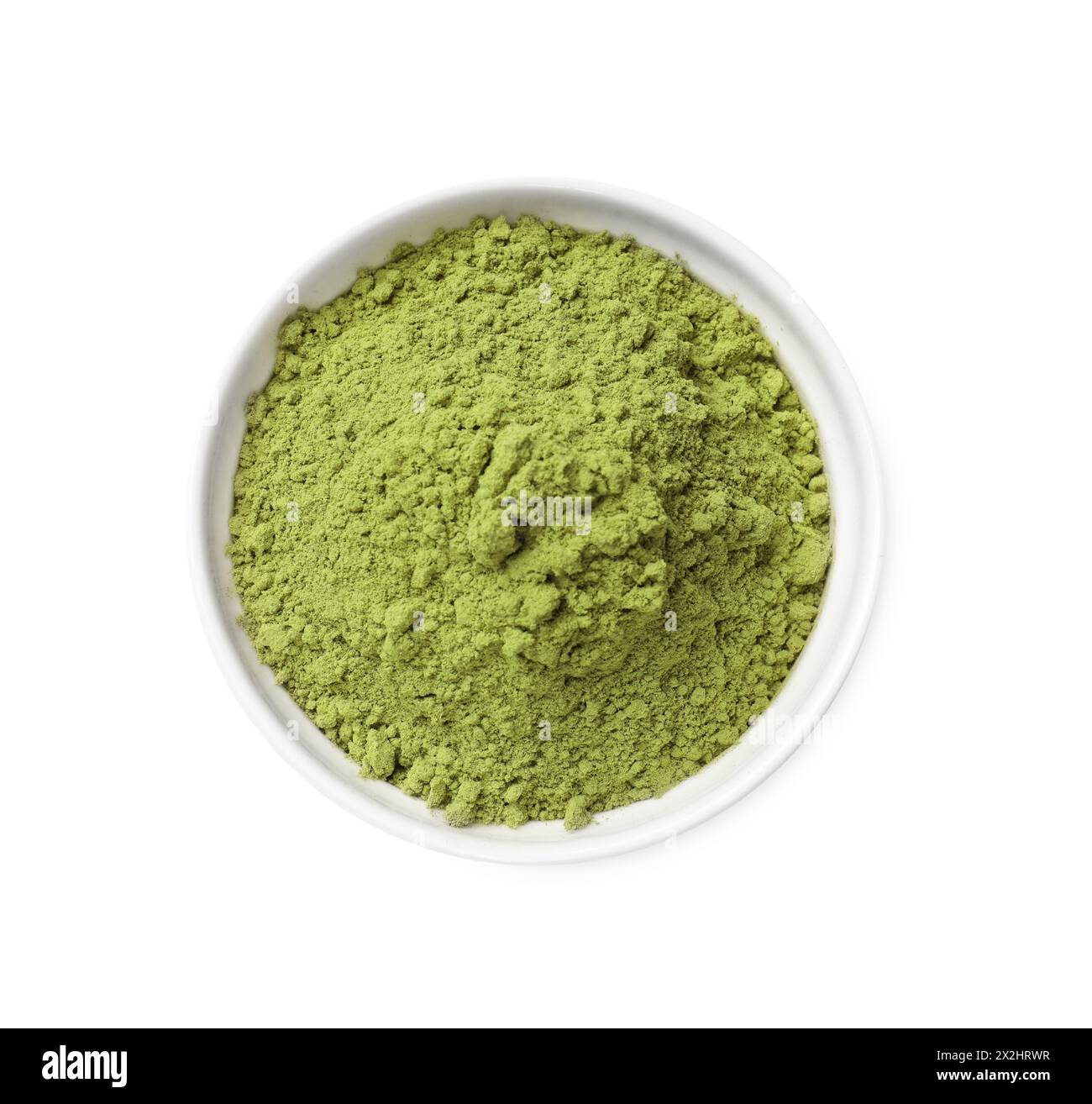 Henna powder in bowl isolated on white, top view Stock Photo - Alamy