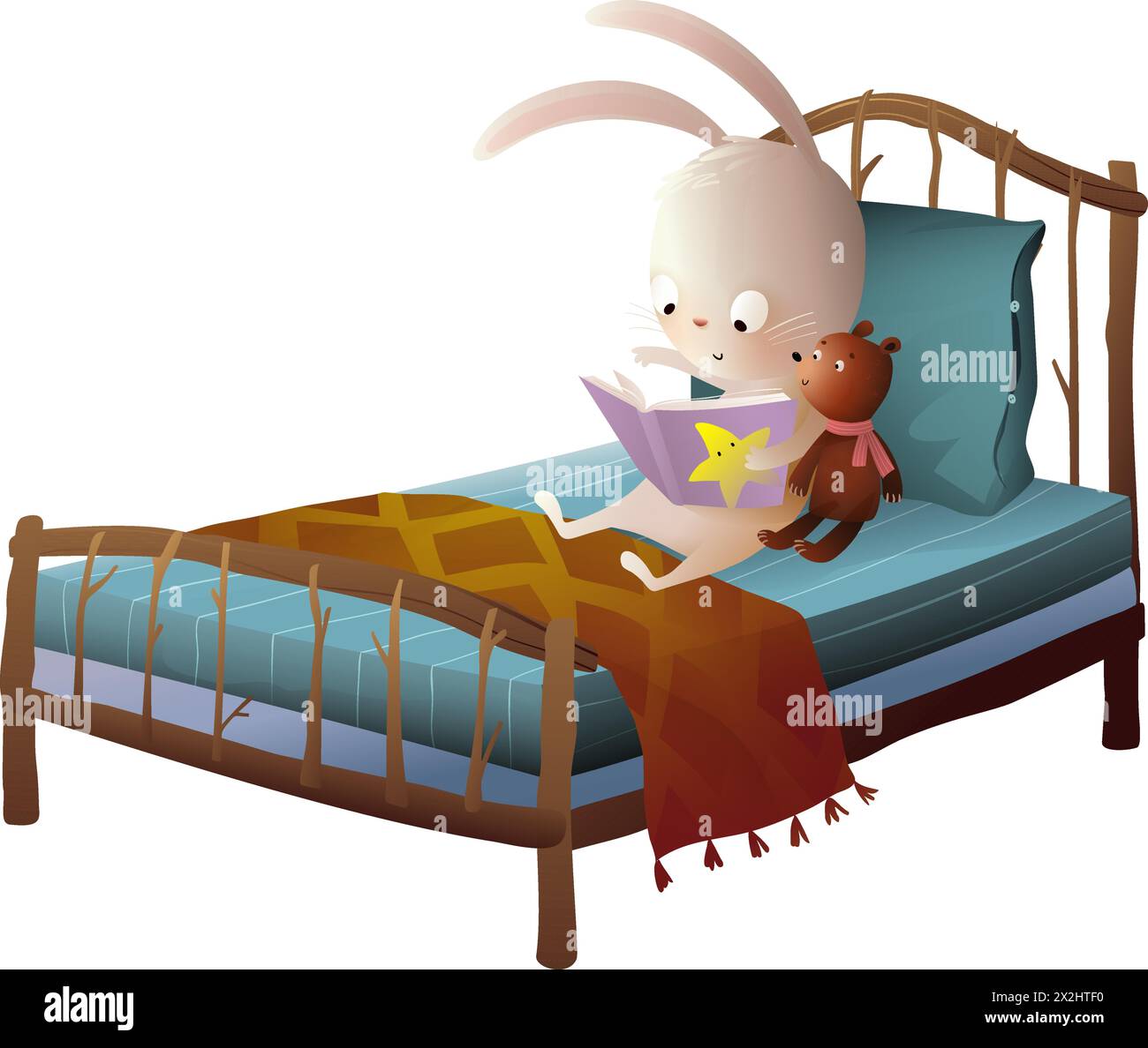 Bunny reading book clipart hi-res stock photography and images - Alamy