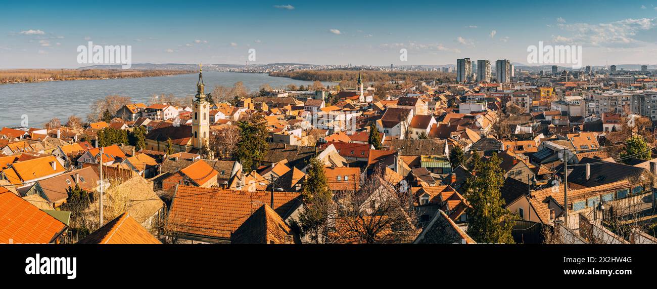 Explore Belgrade's skyline: A panoramic view of the cityscape along the ...