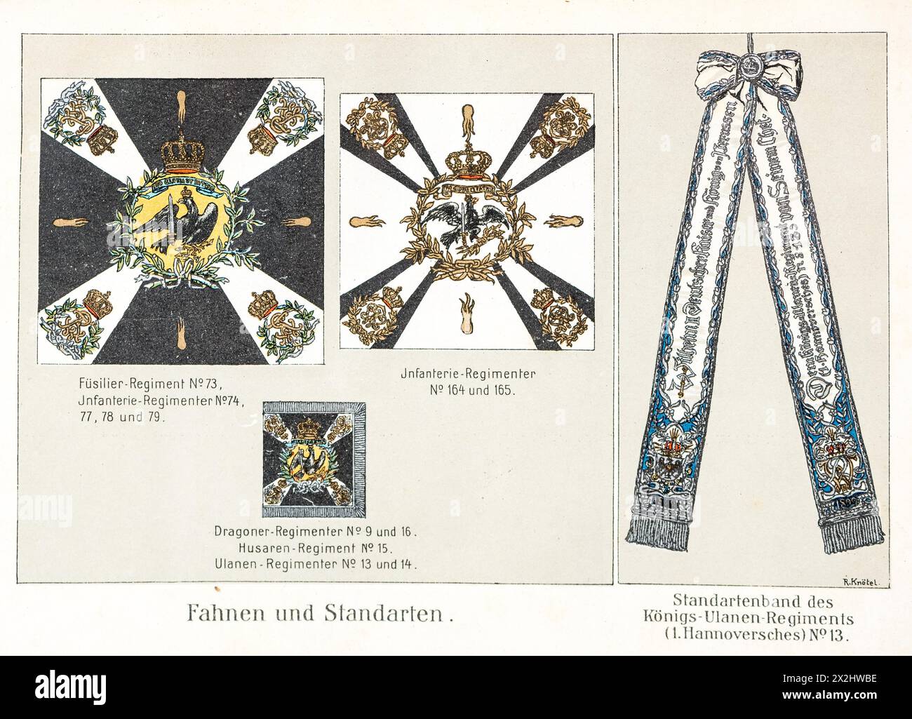 Flags and standards, standard band, fusilier regiment, infantry ...