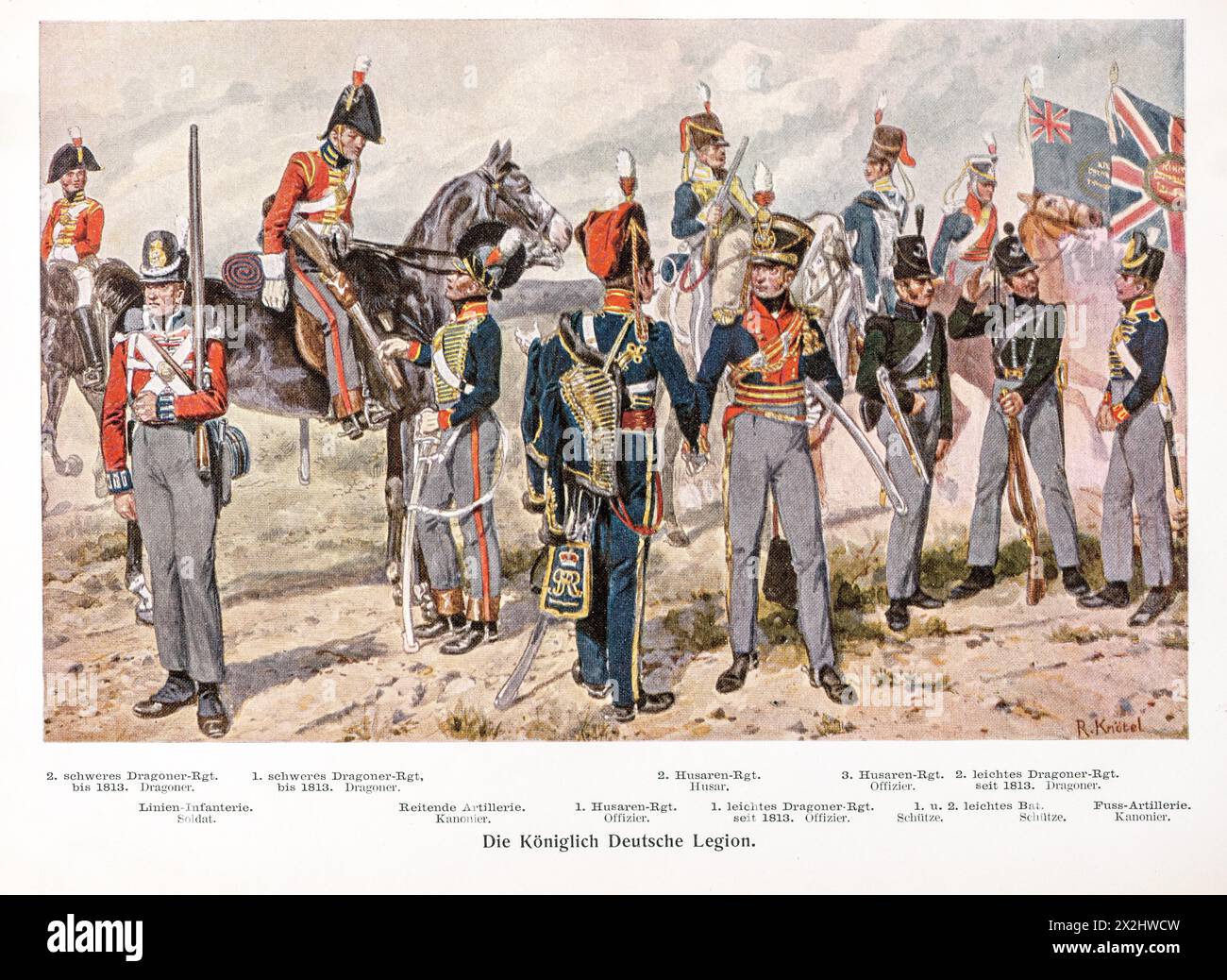 Historical, colour illustration, colour plate uniforms, Royal German ...