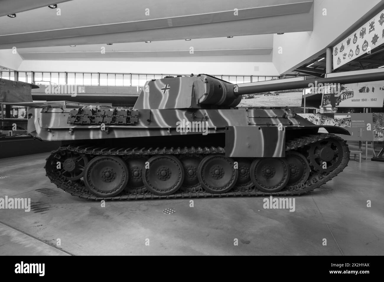 Bovington.Dorset.United Kingdom.August 8th 2023.A German Panther tank ...