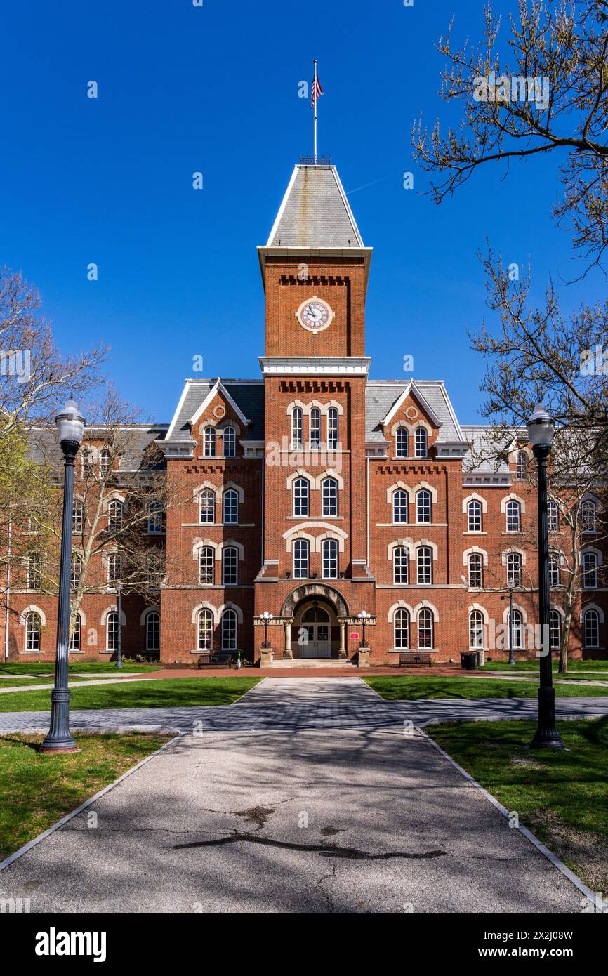 Pathway leading to historic University Hall on the Oval quadrangle at ...
