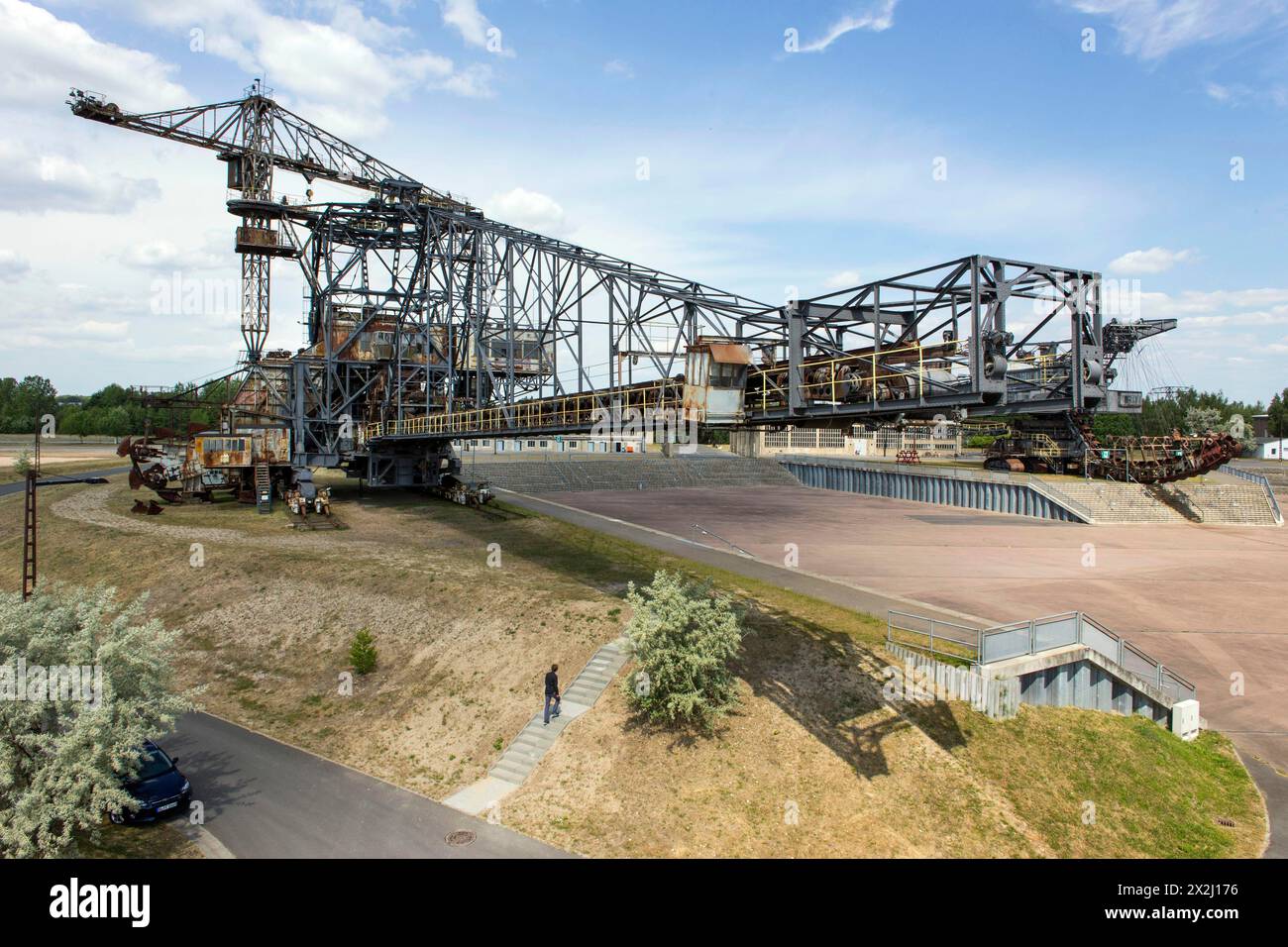 Ferropolis, the city of iron, consists of five old bucket-wheel and ...