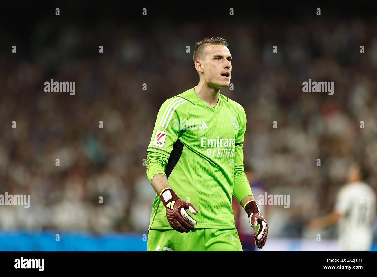 Madrid, Spain. 21st Apr, 2024. Andriy Lunin (Real) Football/Soccer ...