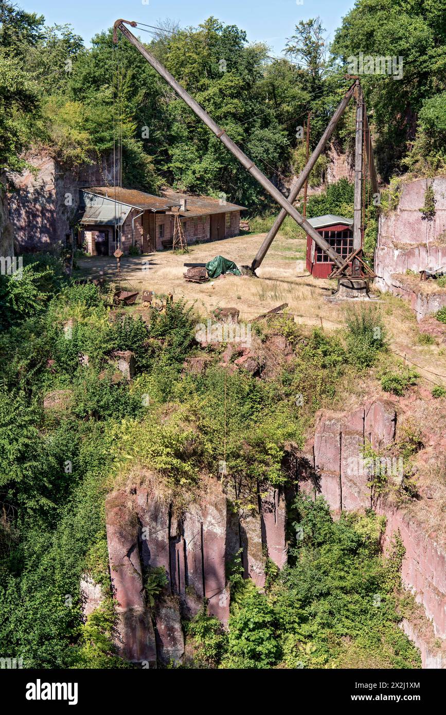 Disused Michelnau quarry, Michelnau tuff, red basalt, red lava, cinder ...