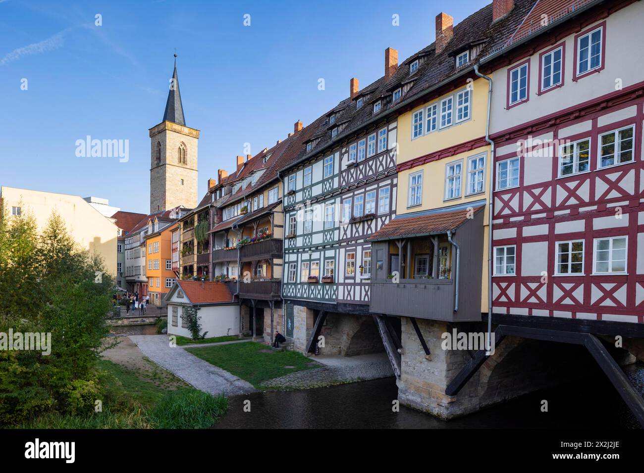 The Kraemerbruecke is the oldest secular building in Erfurt and is one ...