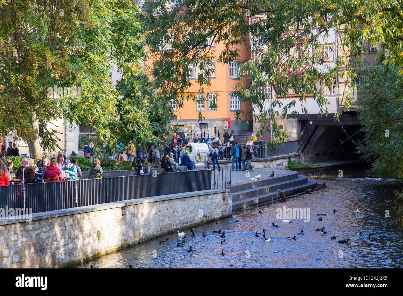 The Kraemerbruecke is the oldest secular building in Erfurt and is one ...