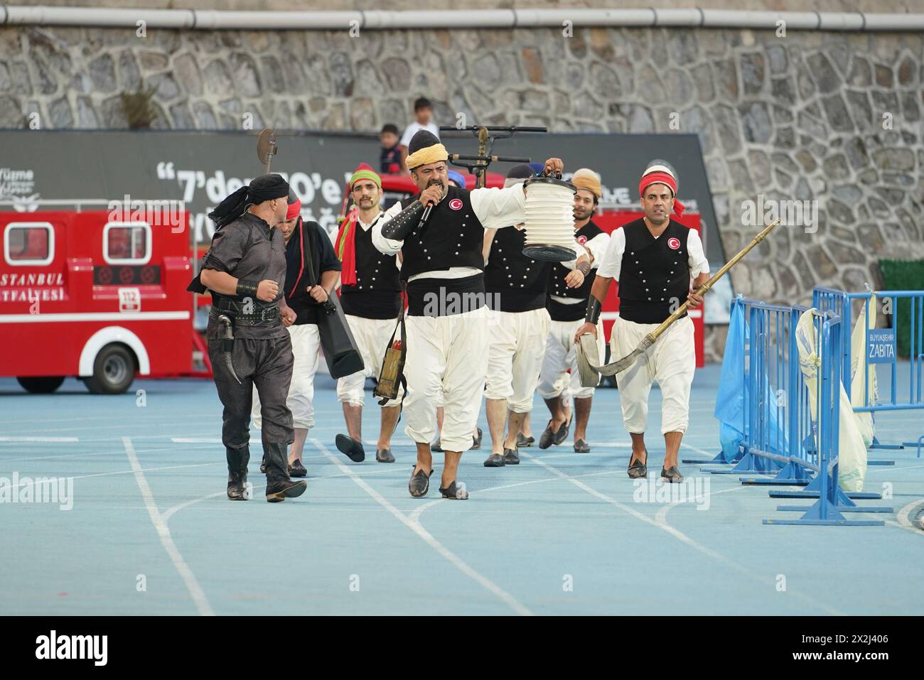 ISTANBUL, TURKIYE - SEPTEMBER 02, 2023: Reanimation of Ottoman Fire ...