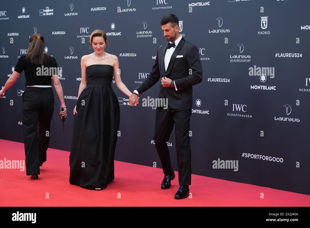 Jelena Ristic and Novak Djokovic arrives at the Laureus World Sports ...