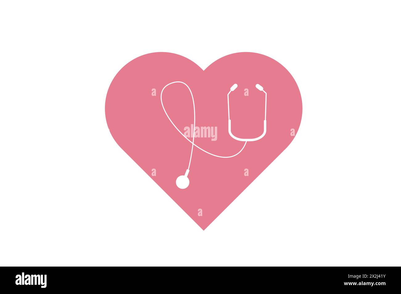 Stethoscope in heart icon. Medical symbols flat illustration. Simple ...