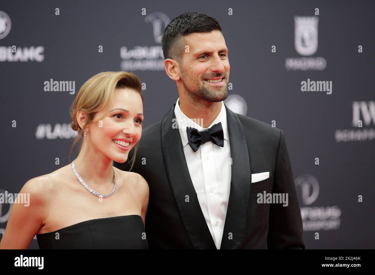 Madrid, Madrid, Spain. 22nd Apr, 2024. JELENA RISTIC and NOVAK DJOKOVIC ...