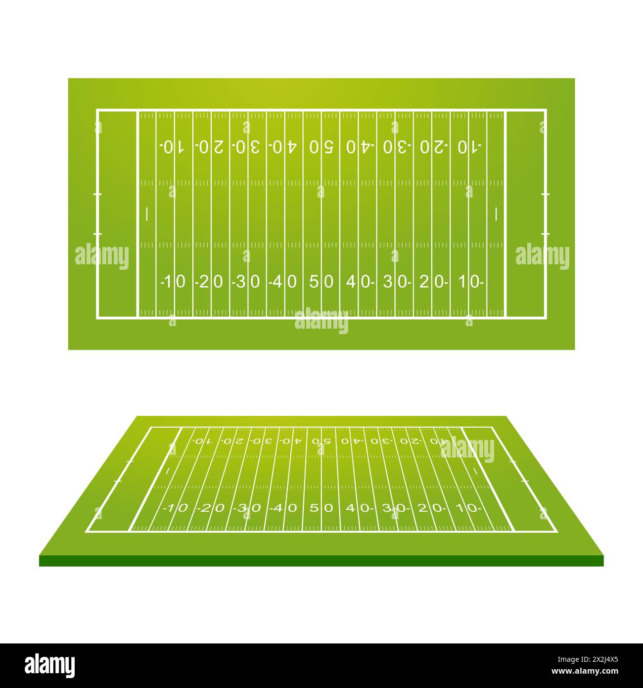 American Football Field. Sports stadium scheme on green background in ...